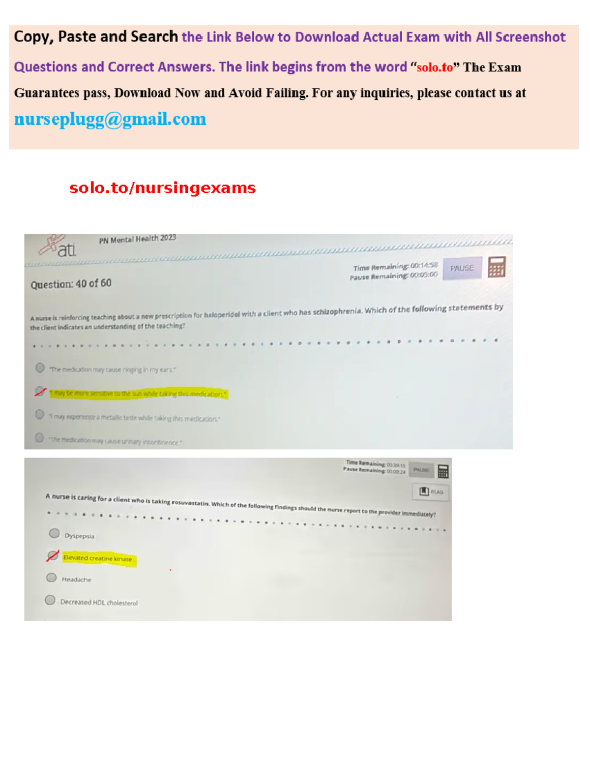 Pass ATI PN Mental Health 2023-2025 Proctored Exam with NGN 60 Qs ...