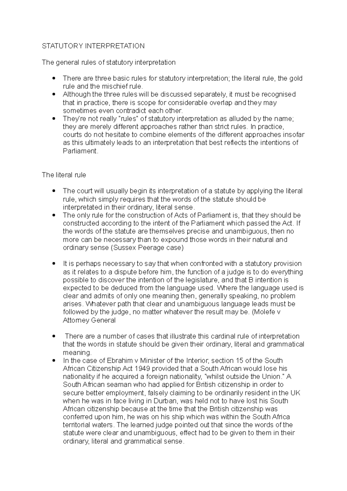 Statutory Interpretation: Understanding the Basic Rules and Their ...