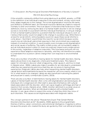 PSY Programmatic Themes - 1 PSY Programmatic Themes Psychology is more than just one course you ...