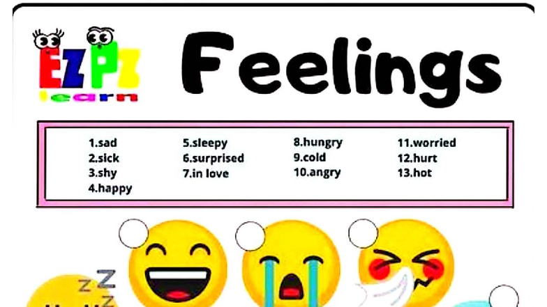 Feelings - Inglés VI - 11 12 13 ezpzlearn T O H O U M T T S WO oWy T M ...