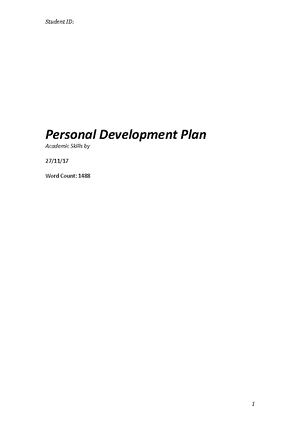 Personal development plan - I know to work under pressure. I am ...