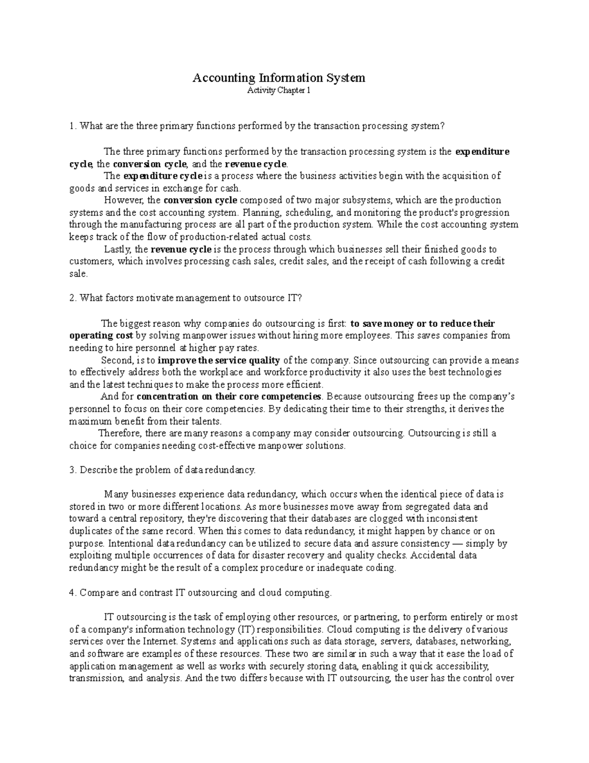 Activity-Chapter-1 - Examining Accounting Info Systems: Q&A Insights - Studocu