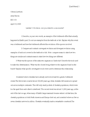 Labster 1 Experimental Design - [Last Name] 1 Odessa Lawhorn Amy Baccia ...