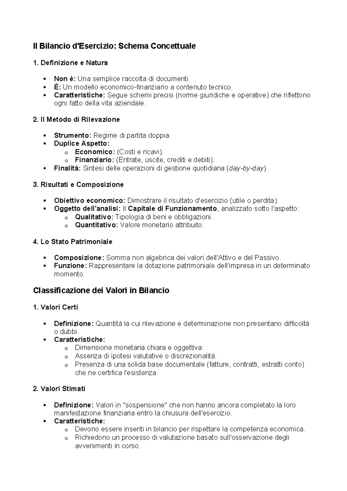 Il Bilancio: Schema Concettuale e Principi Fondamentali - Studocu