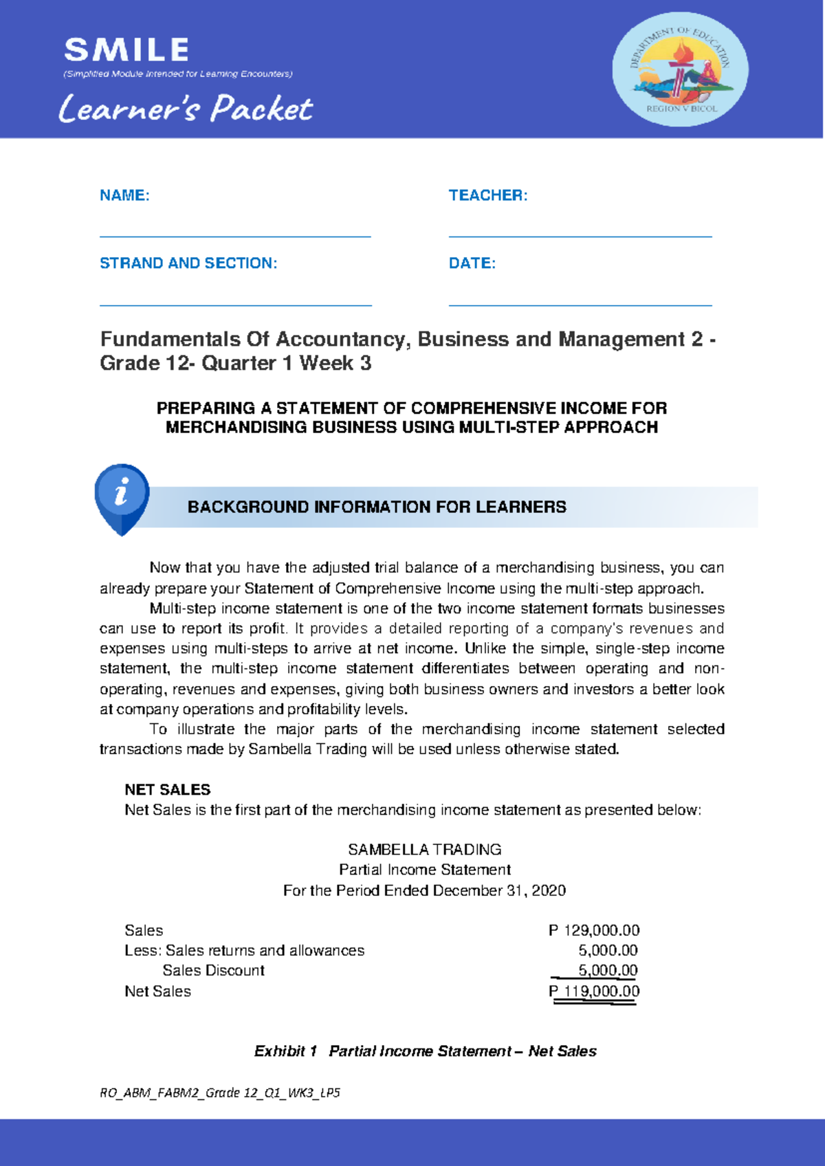 Fundamentals of Accountancy, Business and Management 2 - Q1 W3: Multi ...