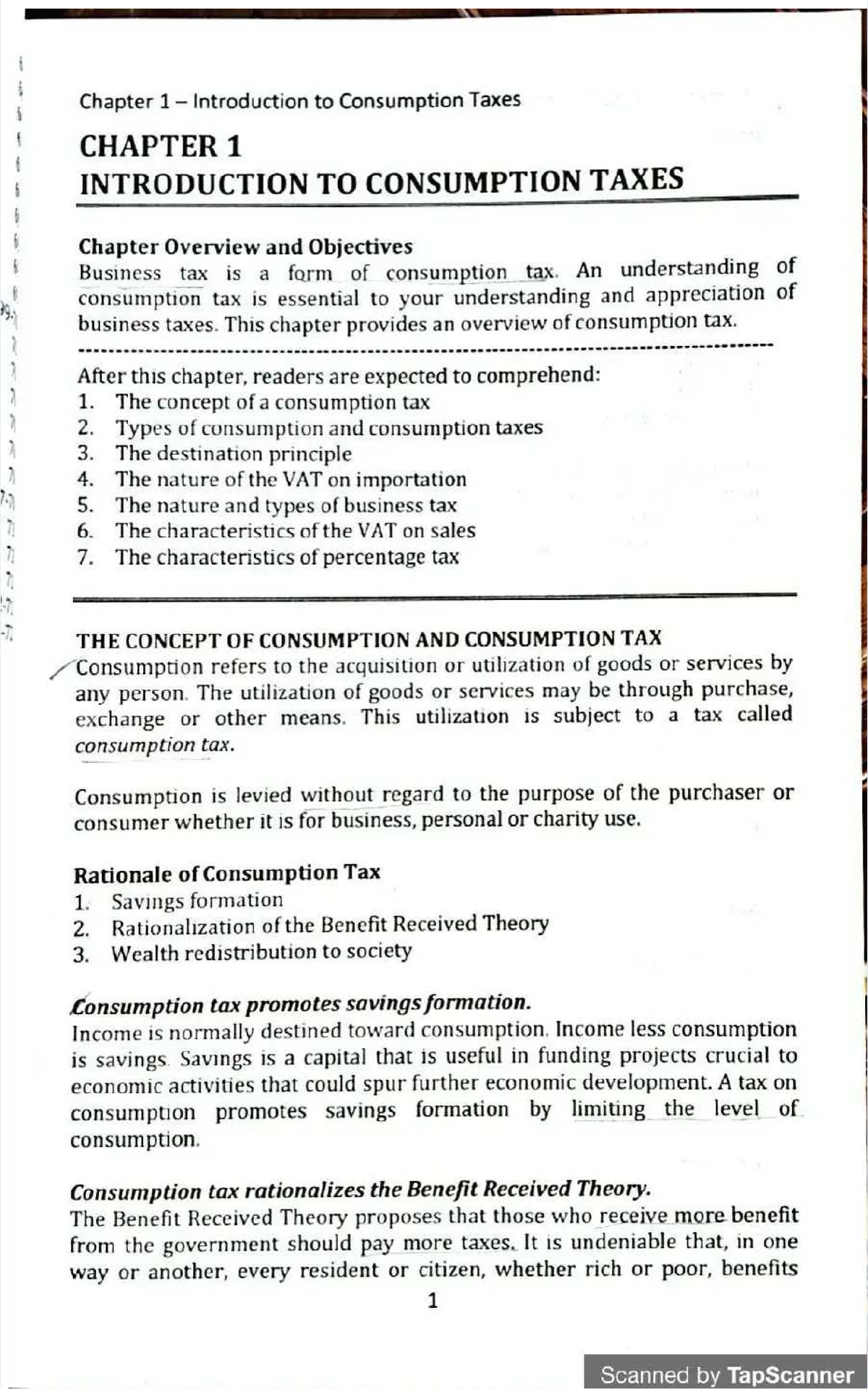 Chapter 1: Introduction to Consumption Taxes (BUS 101) - Studocu
