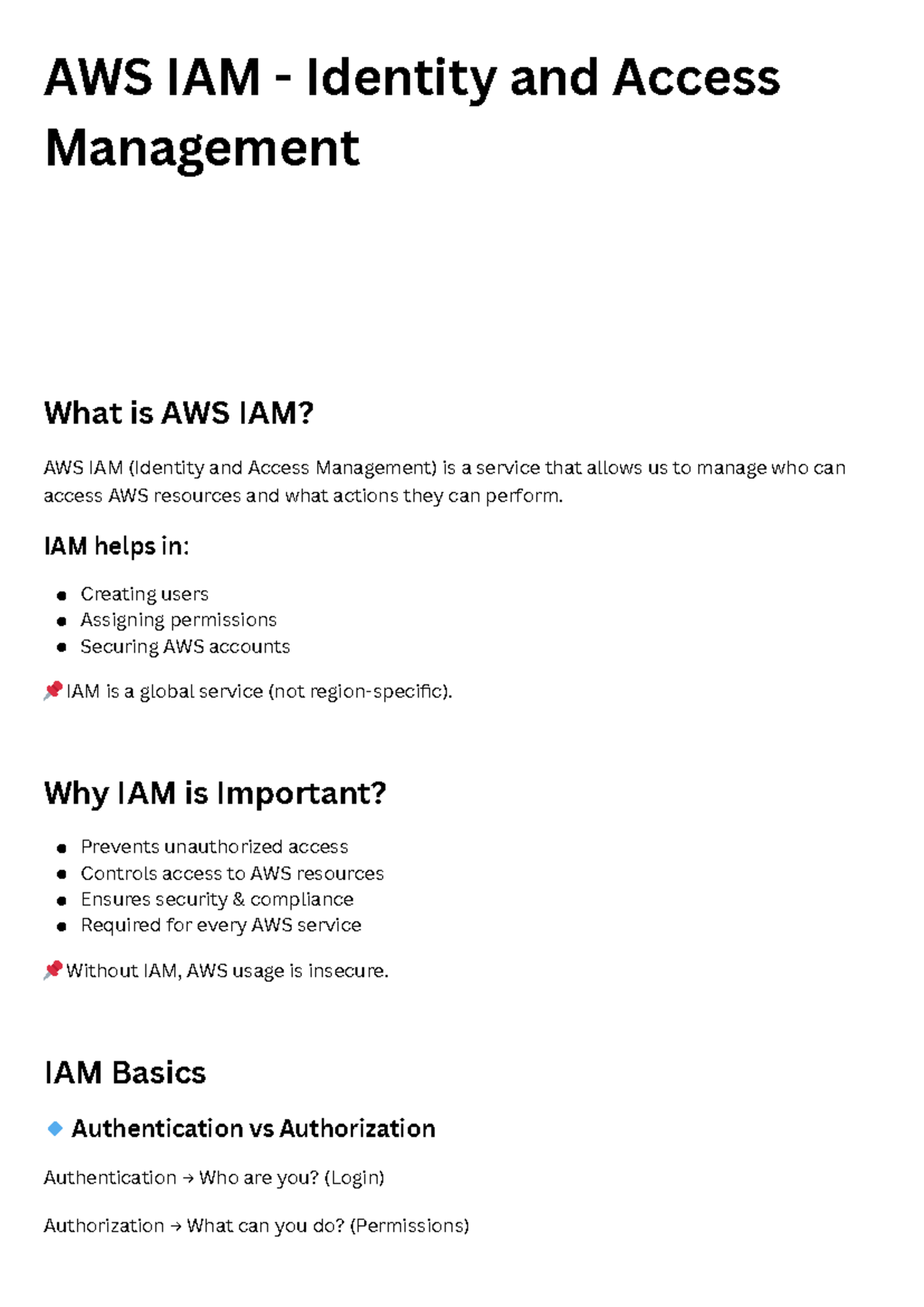 IAM in AWS: Identity and Access Management Concepts - CJBS - Studocu