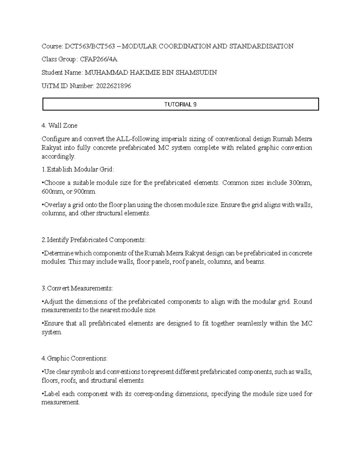 Wall Zone tutorial - Course: DCT563/BCT563 – MODULAR COORDINATION AND ...