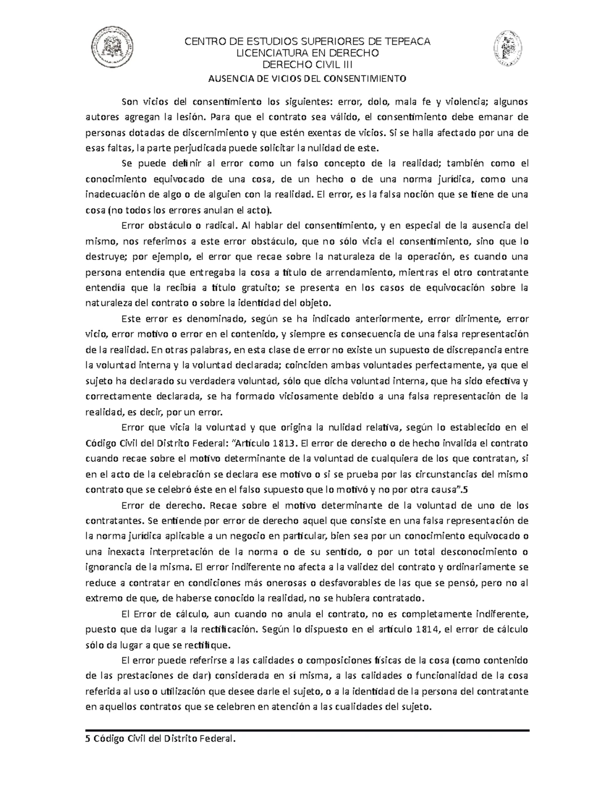 Elementos de validez Contrato Objeto, Motivo fin Licito - CENTRO DE ...