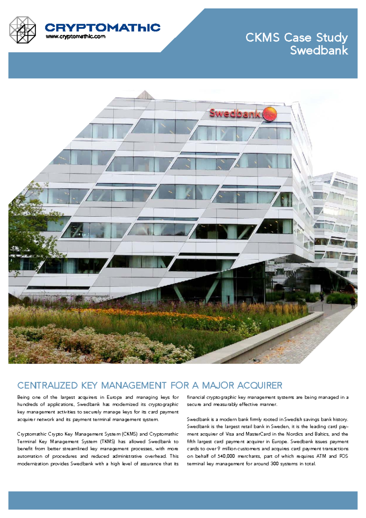 CKMS Case Study: Swedbank's Centralized Key Management Solution - Studocu