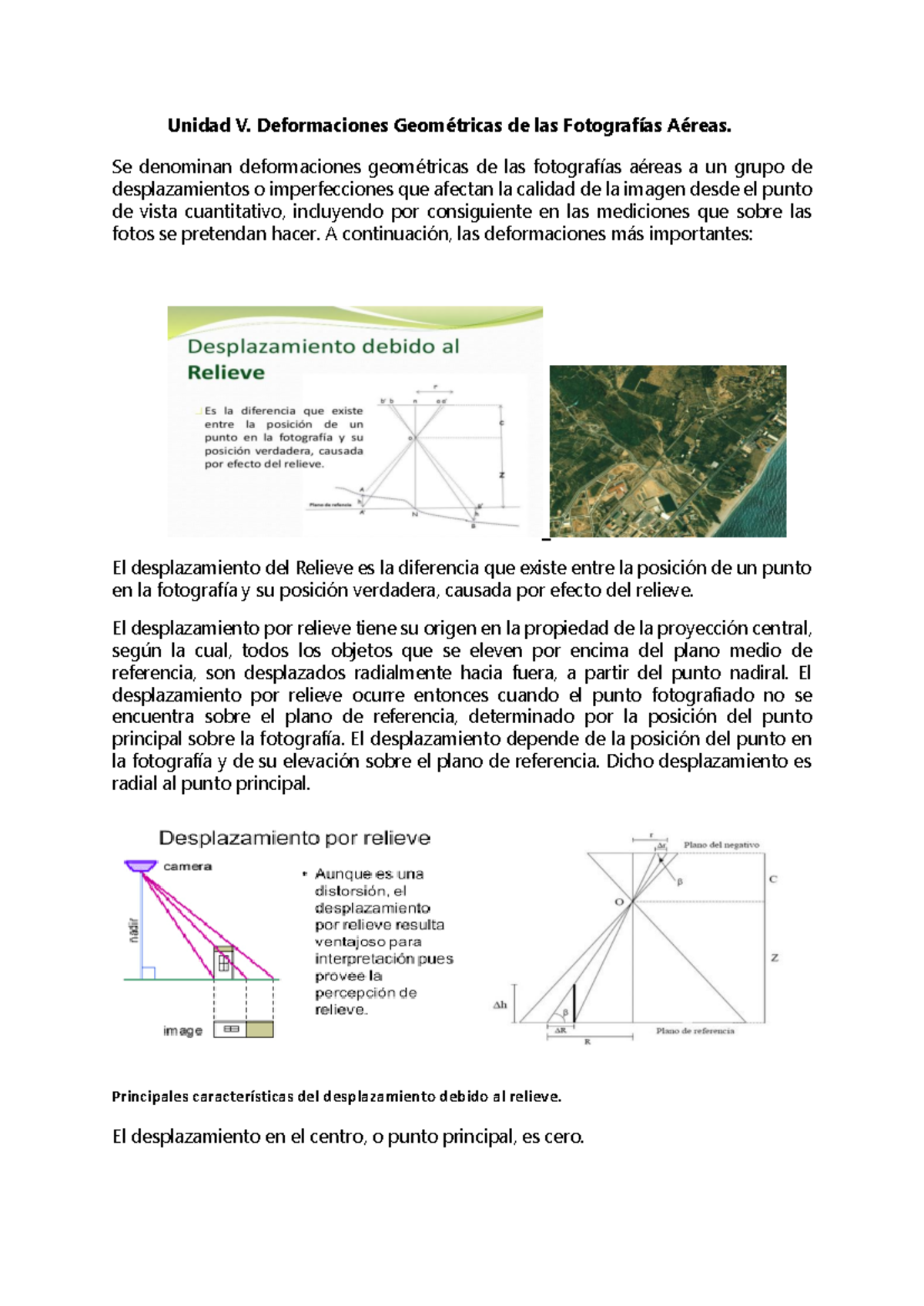 Unidad V: Geometric Deformations in Aerial Photographs - Studocu