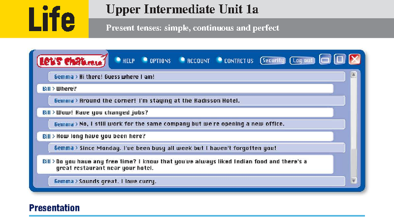 Life Upper-Intermediate 86541 Unit 1a: Present Tenses Overview - Studocu