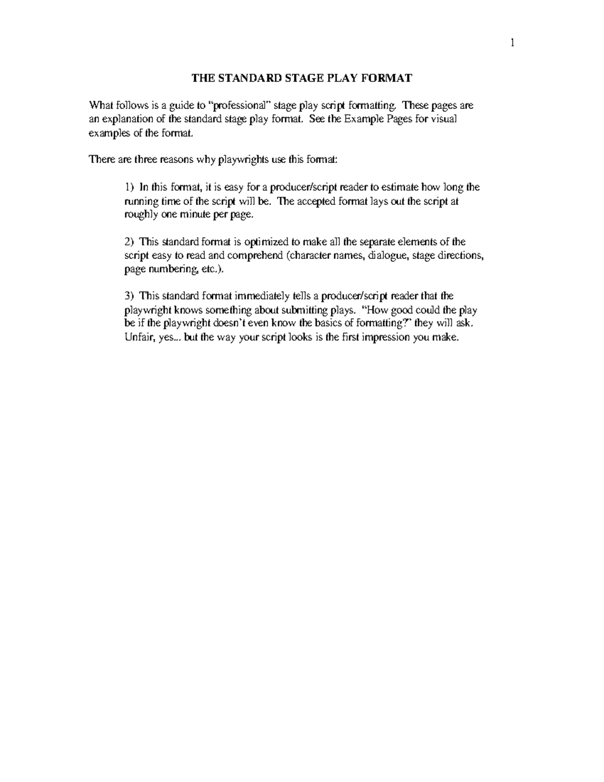 Playwriting-Template - 1 THE STANDARD STAGE PLAY FORMAT What follows is ...