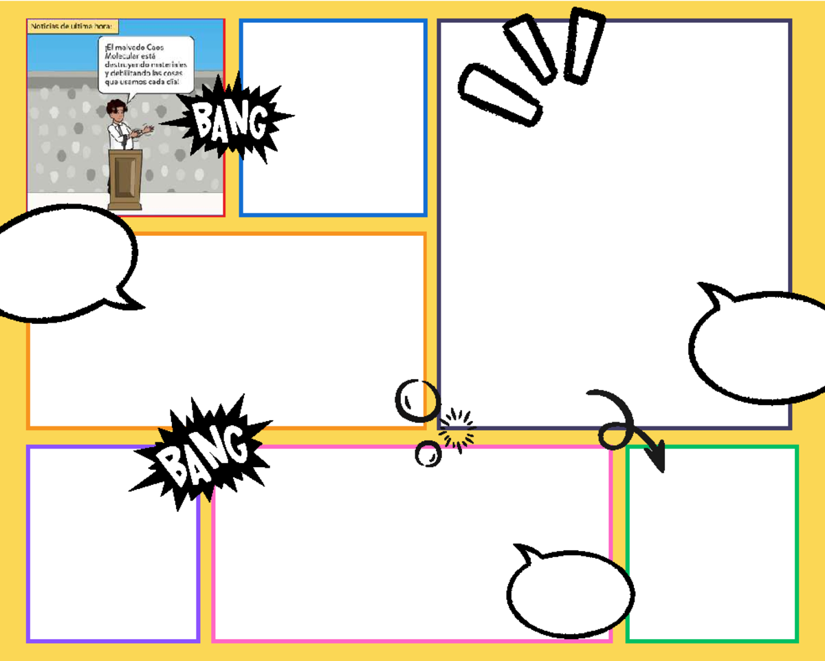 Yellow Red Blue Bright Colourful Illustrative Superhero Comic Strip ...