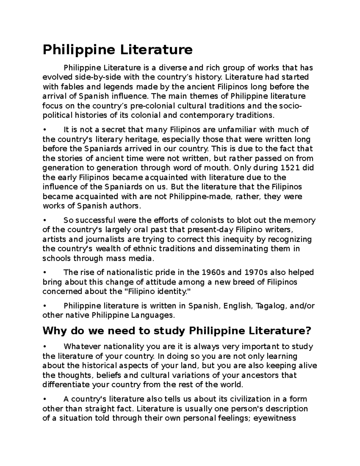 PHIL 101: Exploring Philippine Literature: History, Themes & Genres ...
