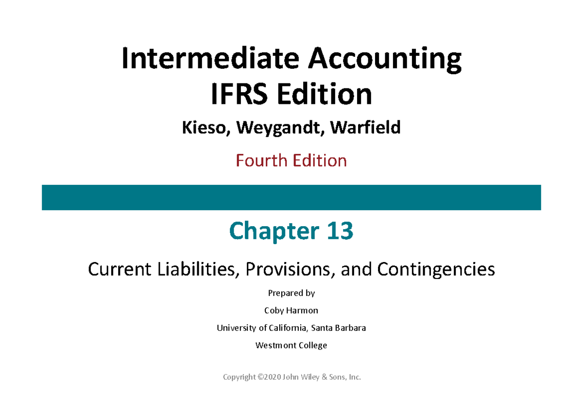 Chapter 13: Current Liabilities, Provisions, and Contingencies ...