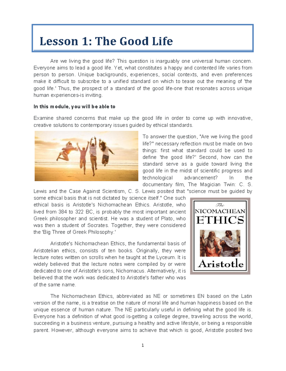 GE7 - STS Module 2: Exploring the Good Life and Technology's Impact ...