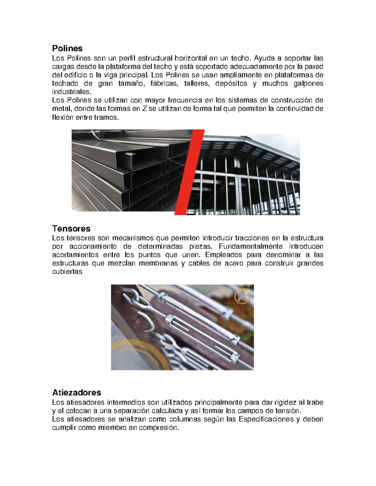 Estructuras Metálicas: Polines, Tensores y Armaduras - Clases y ...