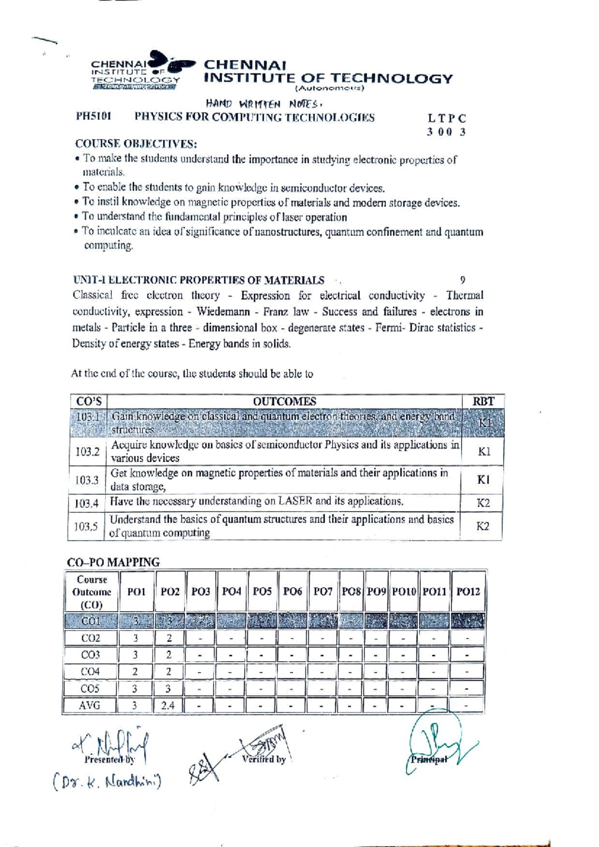 PHS101 - Physics for Computing Technologies: Electronic Properties of Materials - Studocu