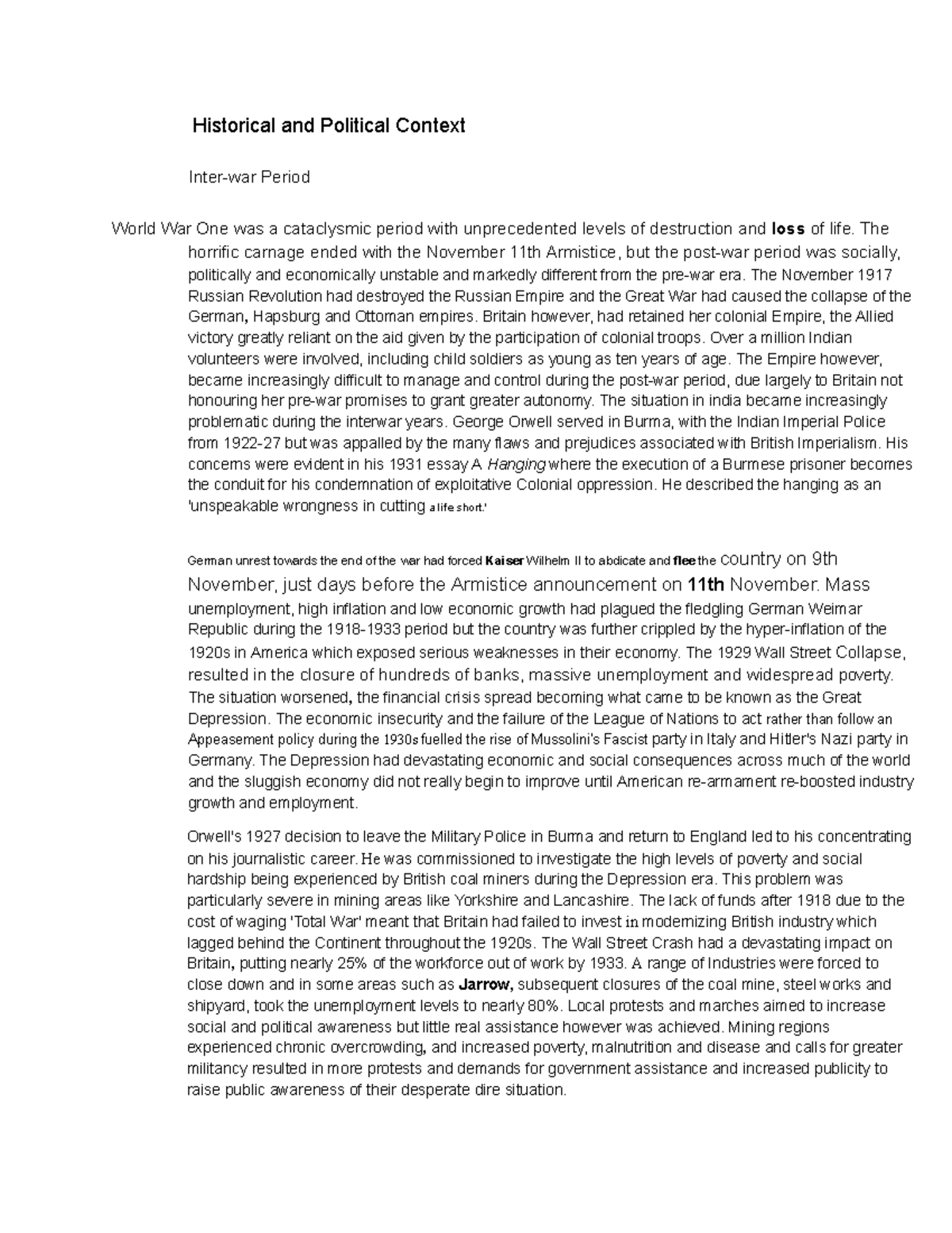 1984 Context Notes: Historical and Political Influences - Studocu