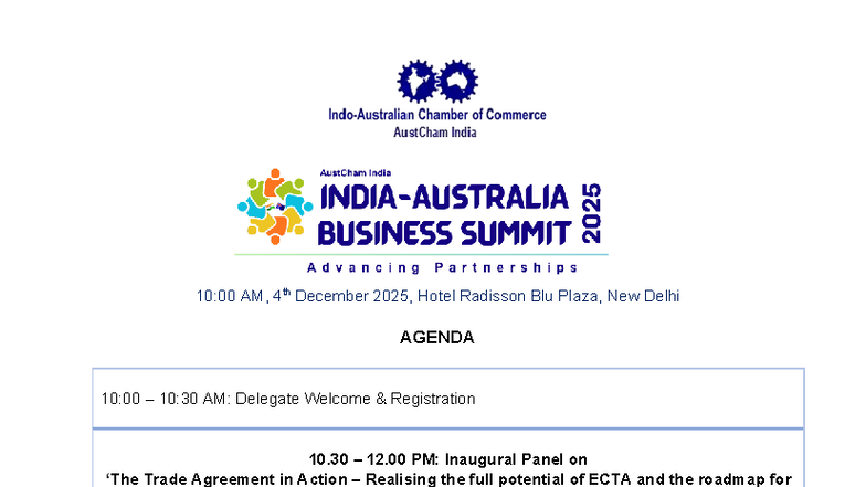 Program - India Australia Business Summit 2025 (IABS 2025) - Studocu