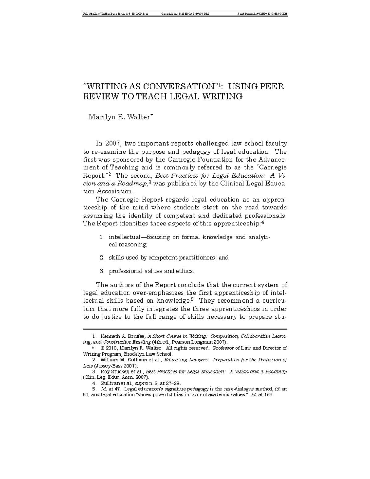 Using Peer Review to Enhance Legal Writing Skills (AS) - Studocu
