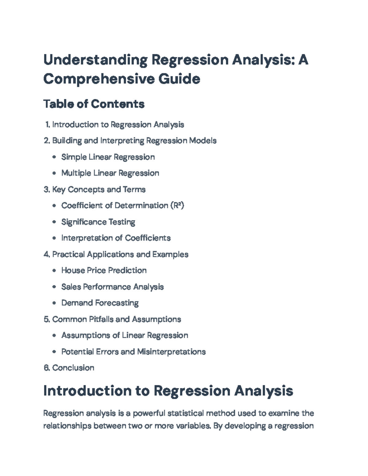 Understanding Regression Analysis: Key Concepts, Models, and Applications - Understanding ...