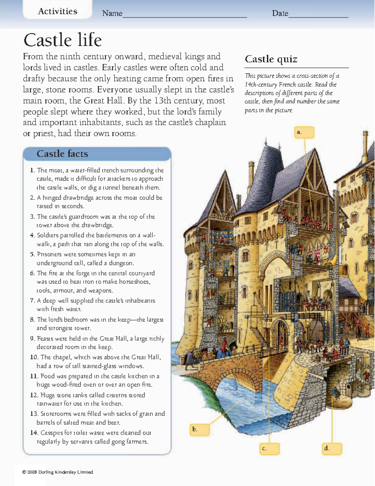 Castles - Castillos en la era medieval - Castle quiz This picture shows ...
