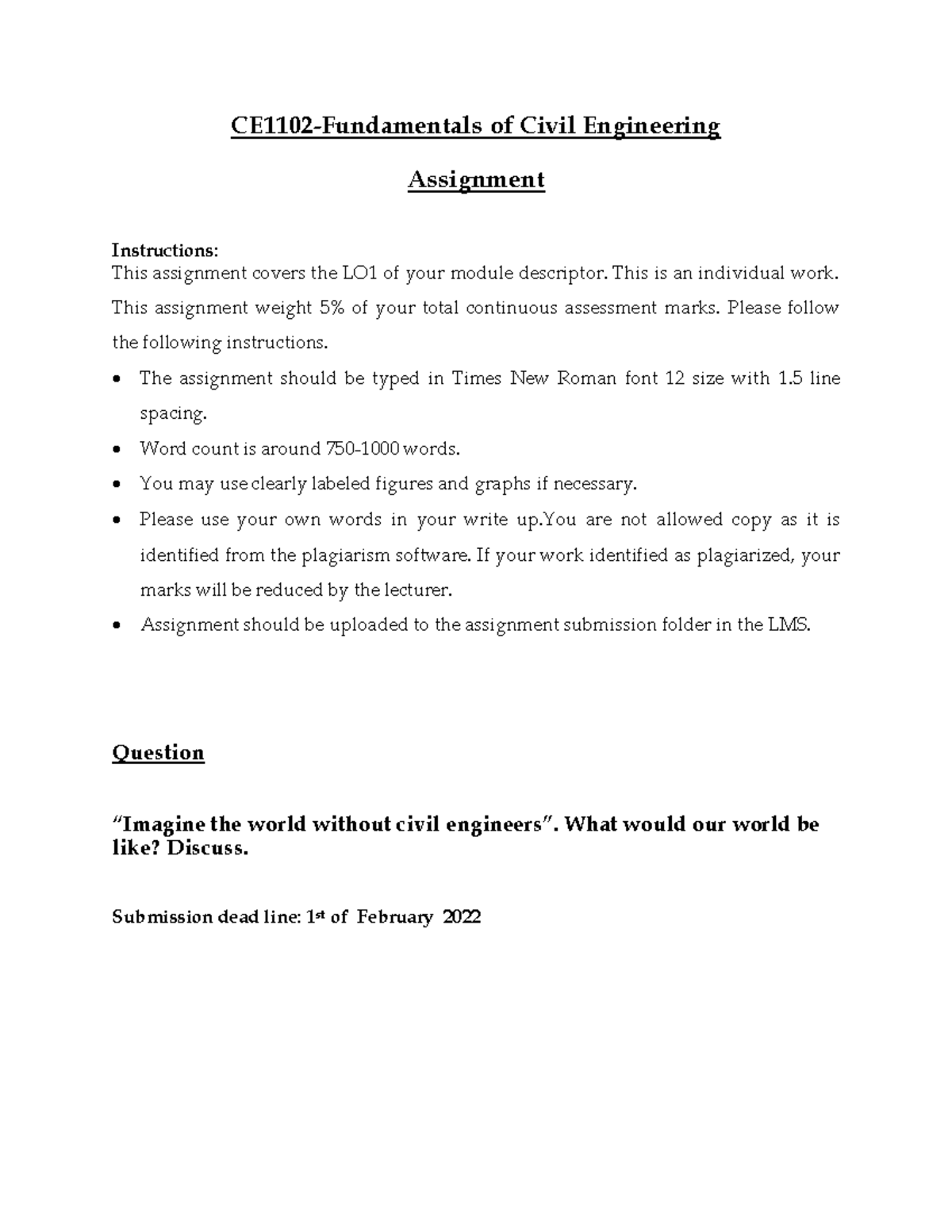 Civil Engineering Assignment: Exploring a World Without Civil ...