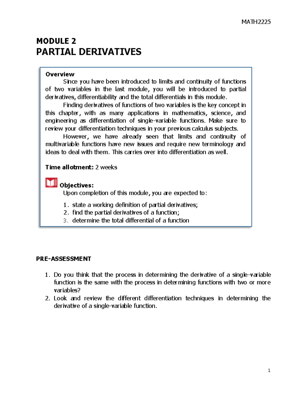 Partial derivatives - Electrical Engineering - PangSU - Studocu