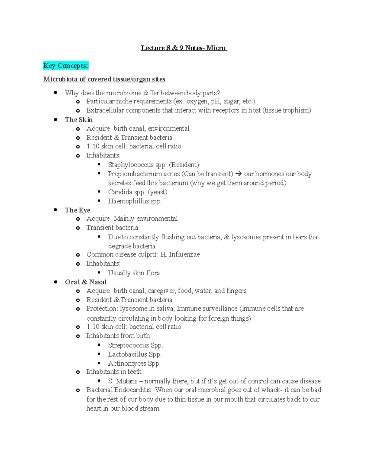 Lecture 8 & 9 Notes- Micro - Lecture 8 & 9 Notes- Micro Key Concepts ...