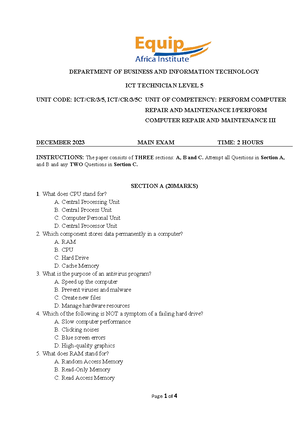 DL Level 6 new - DIGITAL LITERACY EXAM - d in the brackets. SECTION A ...