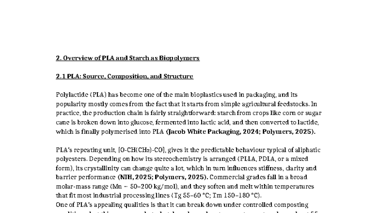 Humanized Bio Sustainable Starch and PLA Overview: Biopolymer Insights ...