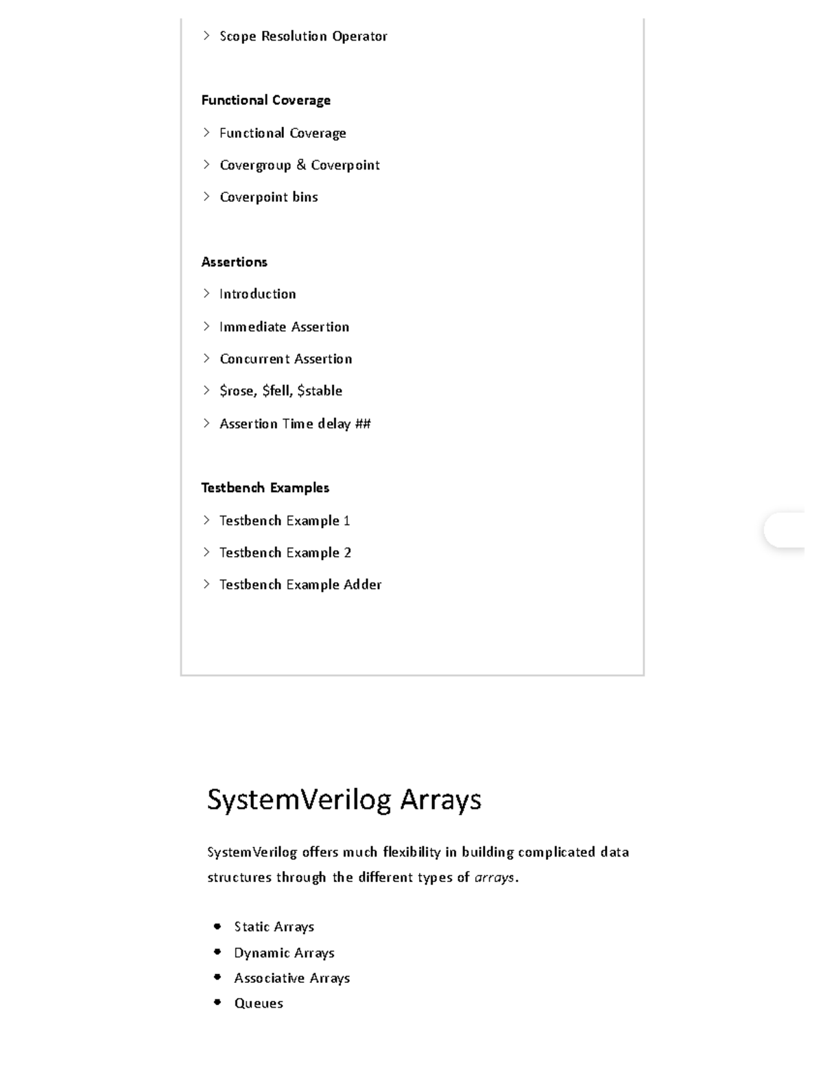 System Verilog Arrays - Scope Resolution Operator Functional Coverage ...