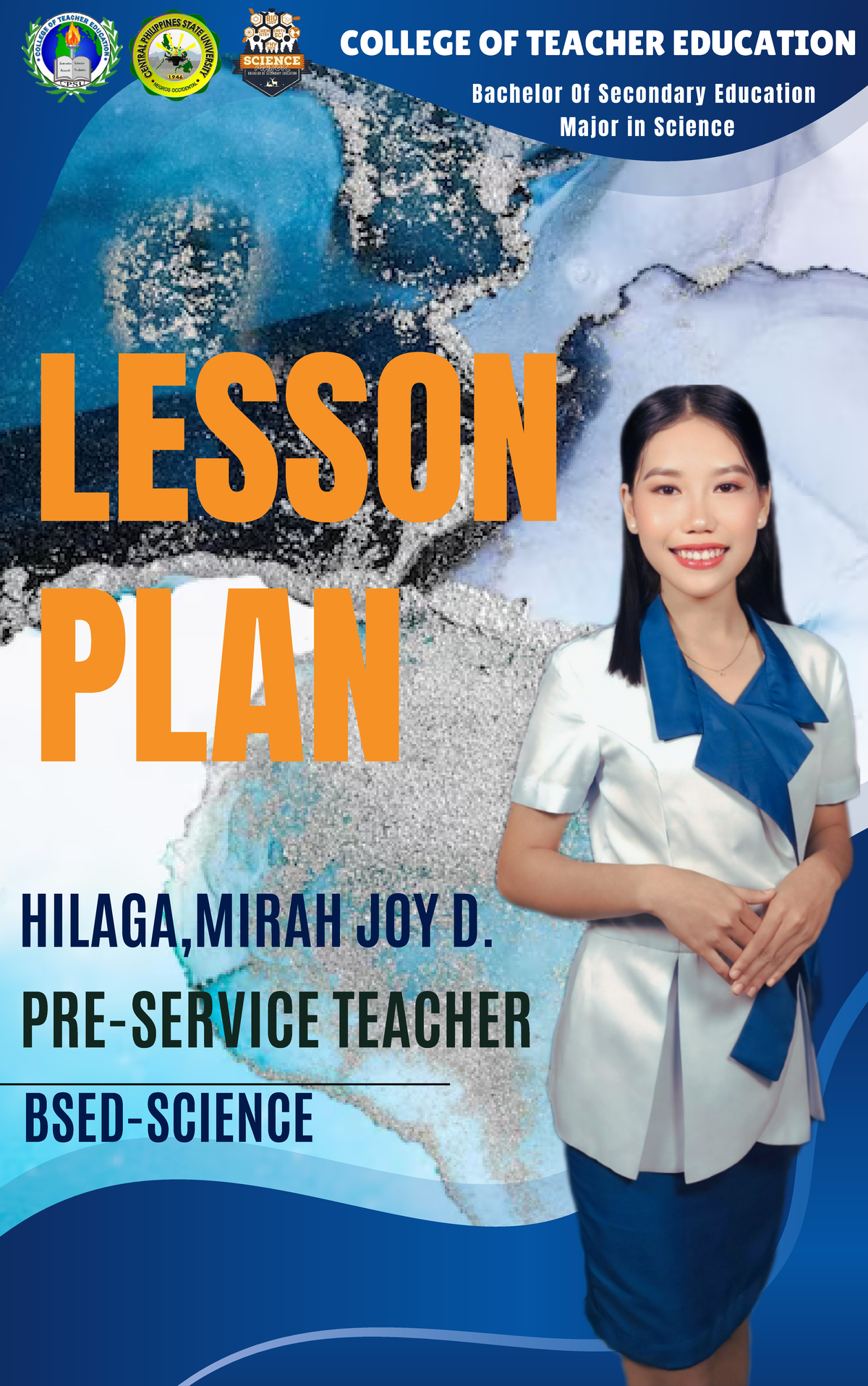 Blue Simple Annual Report Cover Page - BSED Science - LESSON PLAN ...