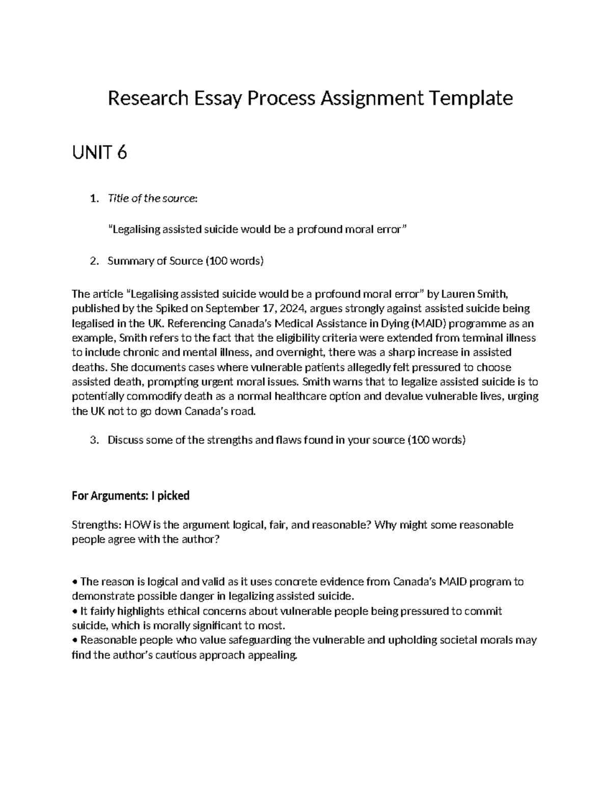 Research Essay Process Assignment Template for COMM 171 - Studocu