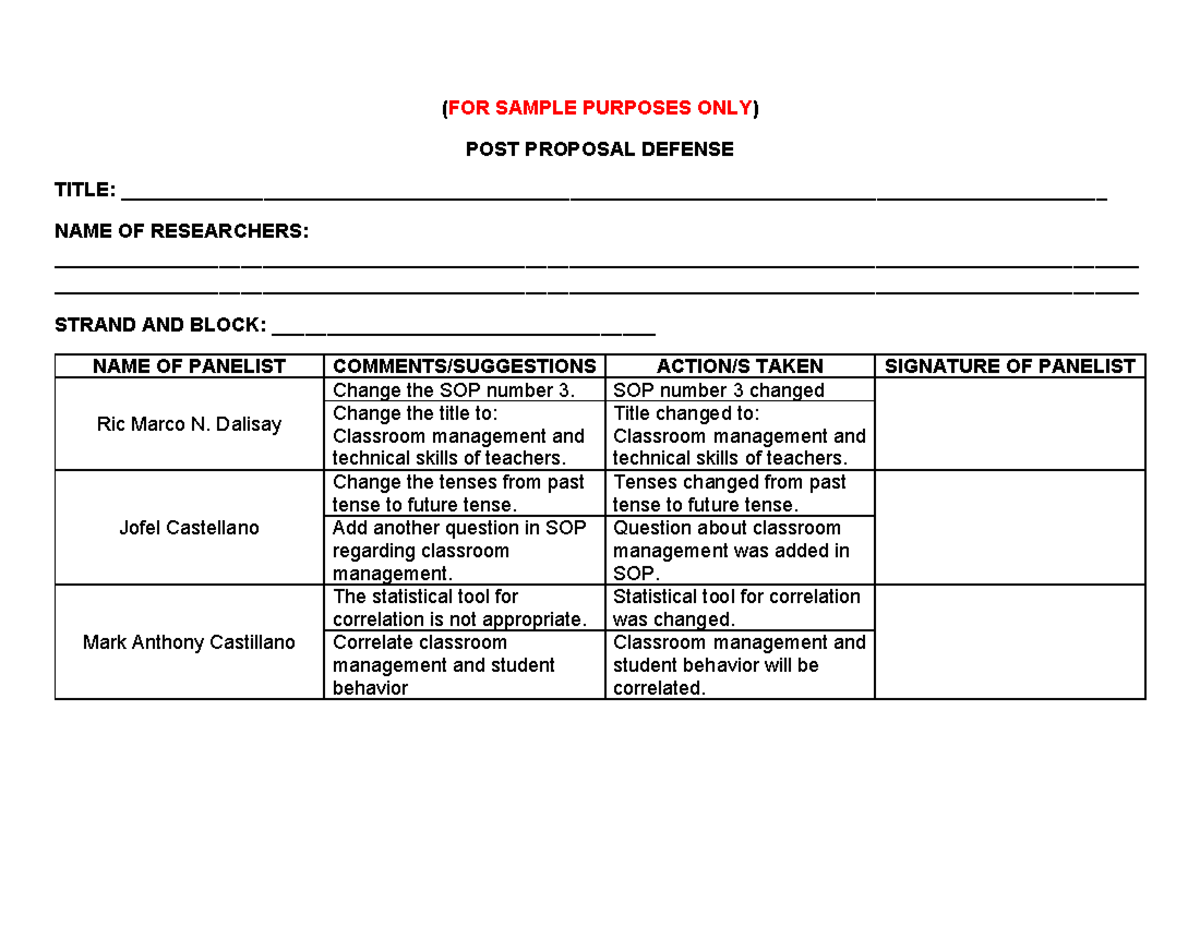 POST-PROPOSAL DEFENSE: CLASSROOM MANAGEMENT & TECH SKILLS 060949 - Studocu