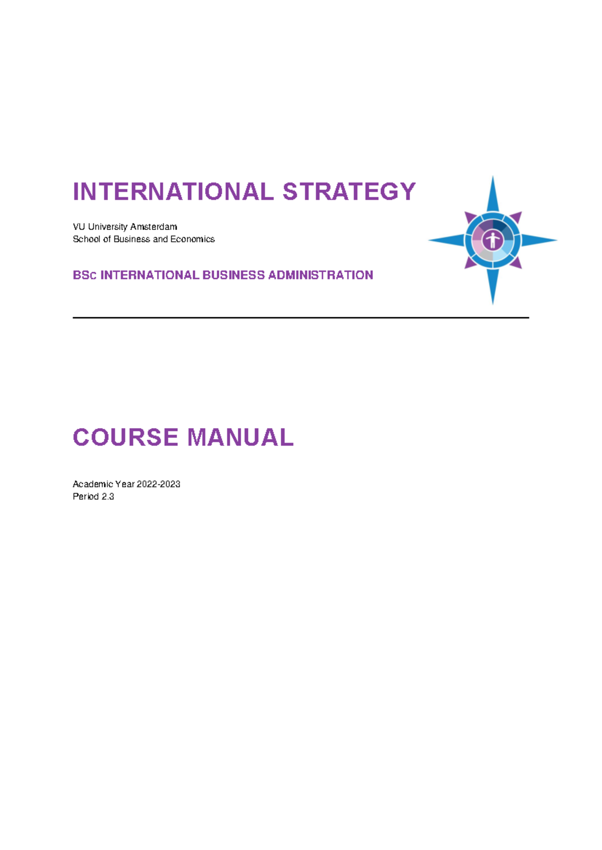 BSc International Business Administration Course Manual 2022-2023 ...