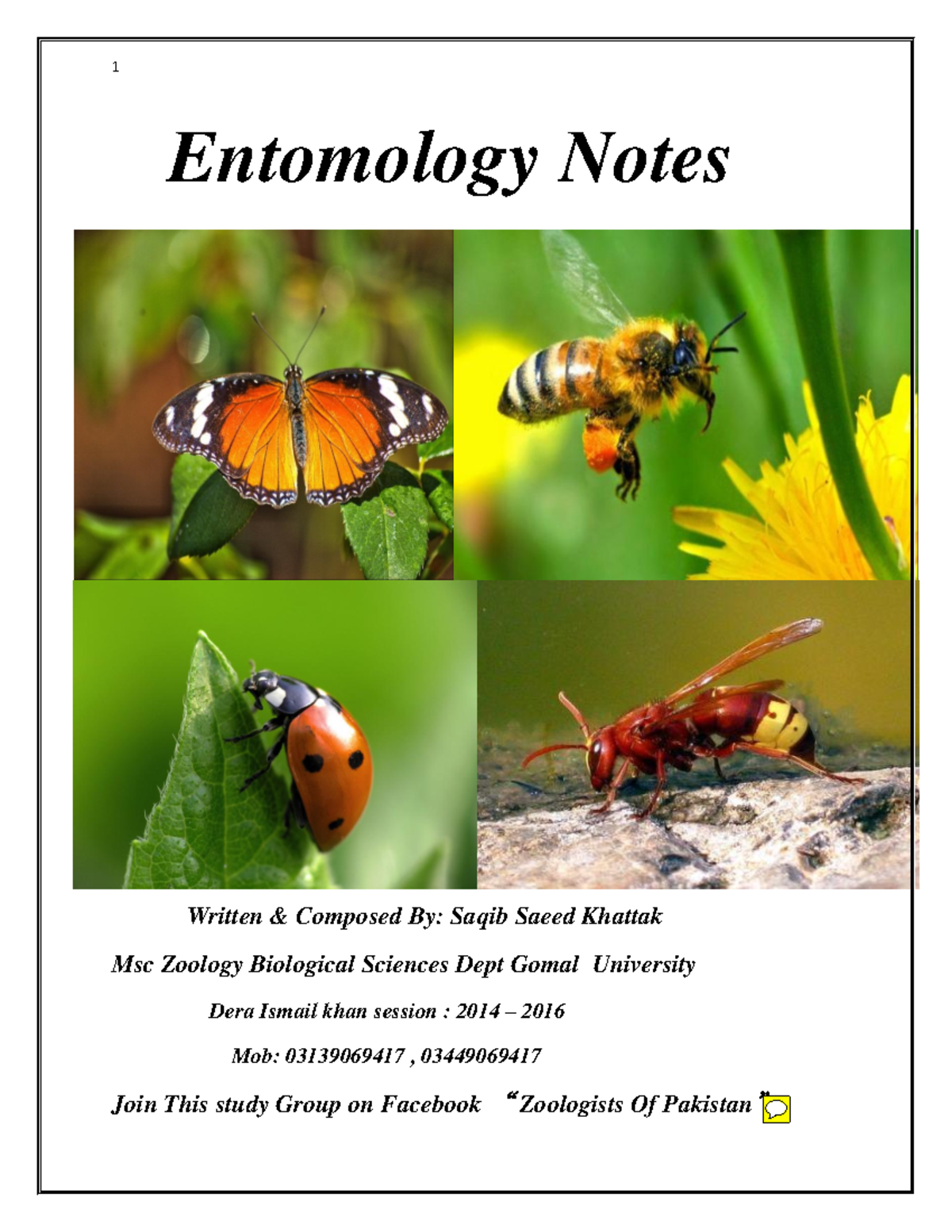 Entomology (Repaired)-1 - Entomology Notes Written & Composed By: Saqib ...