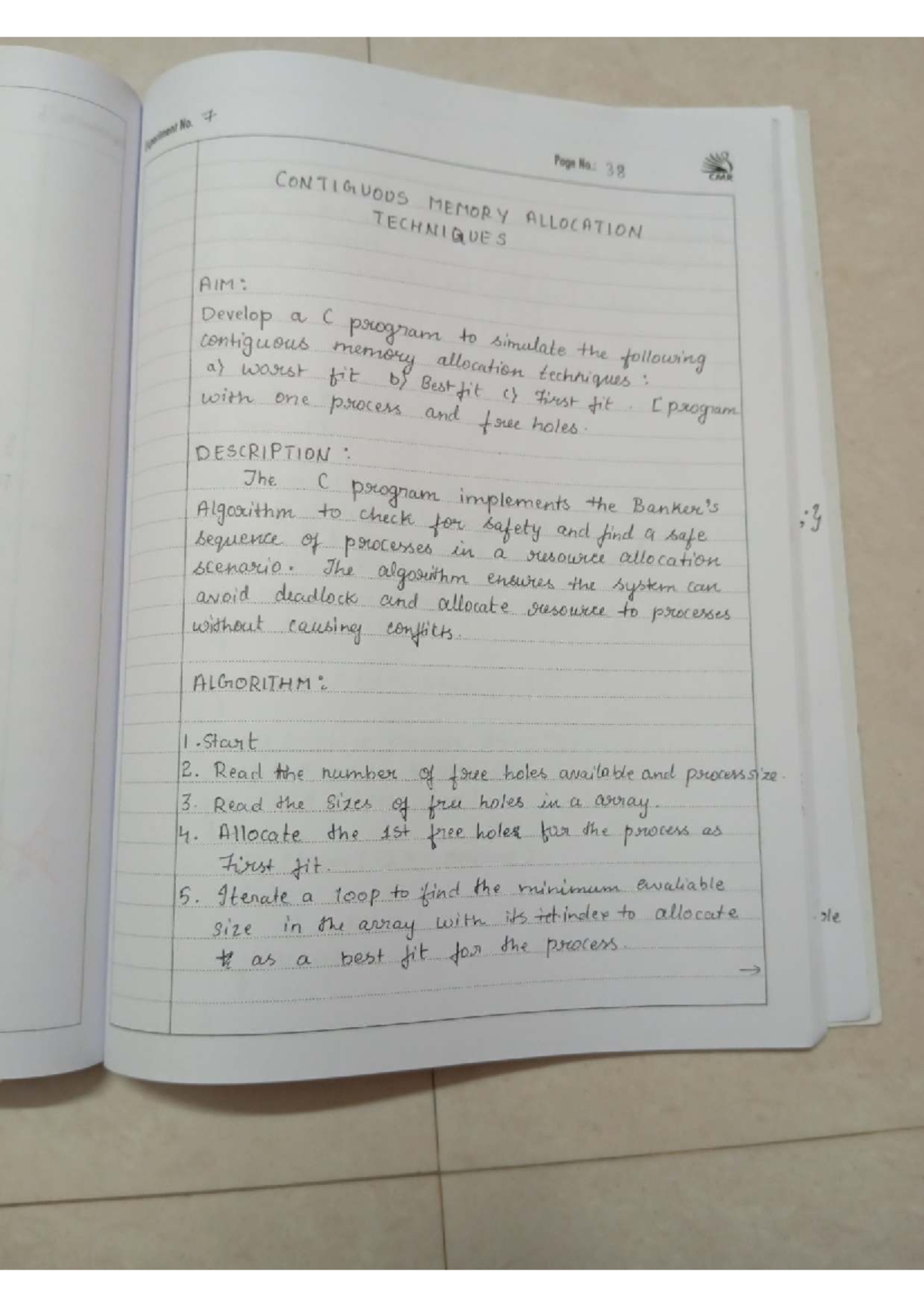 OS Lab Record: C Programs for Contiguous Memory Allocation Techniques ...