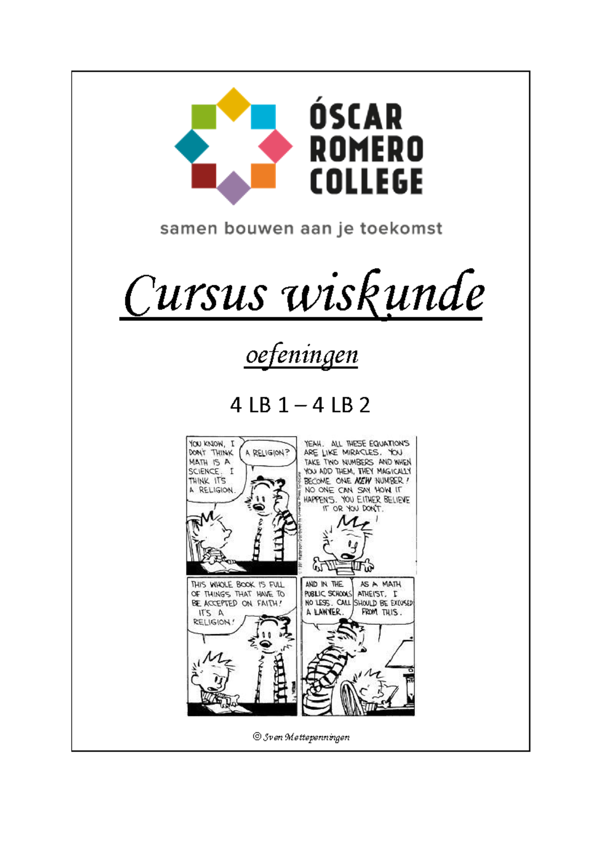 Cursus wiskunde Oefeningen 4 BE 4ASO - Algebra en Meetkunde - Studocu