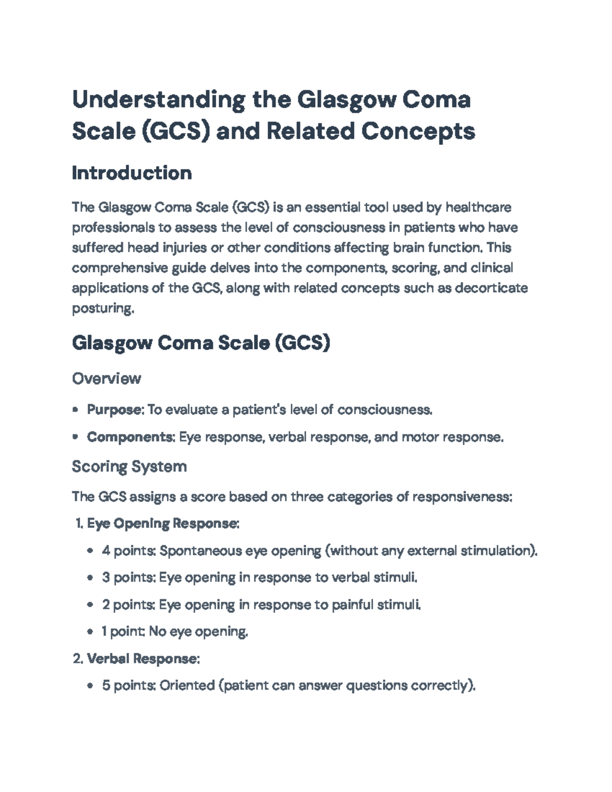 Understanding the Glasgow Coma Scale (GCS) for Clinical Evaluation ...