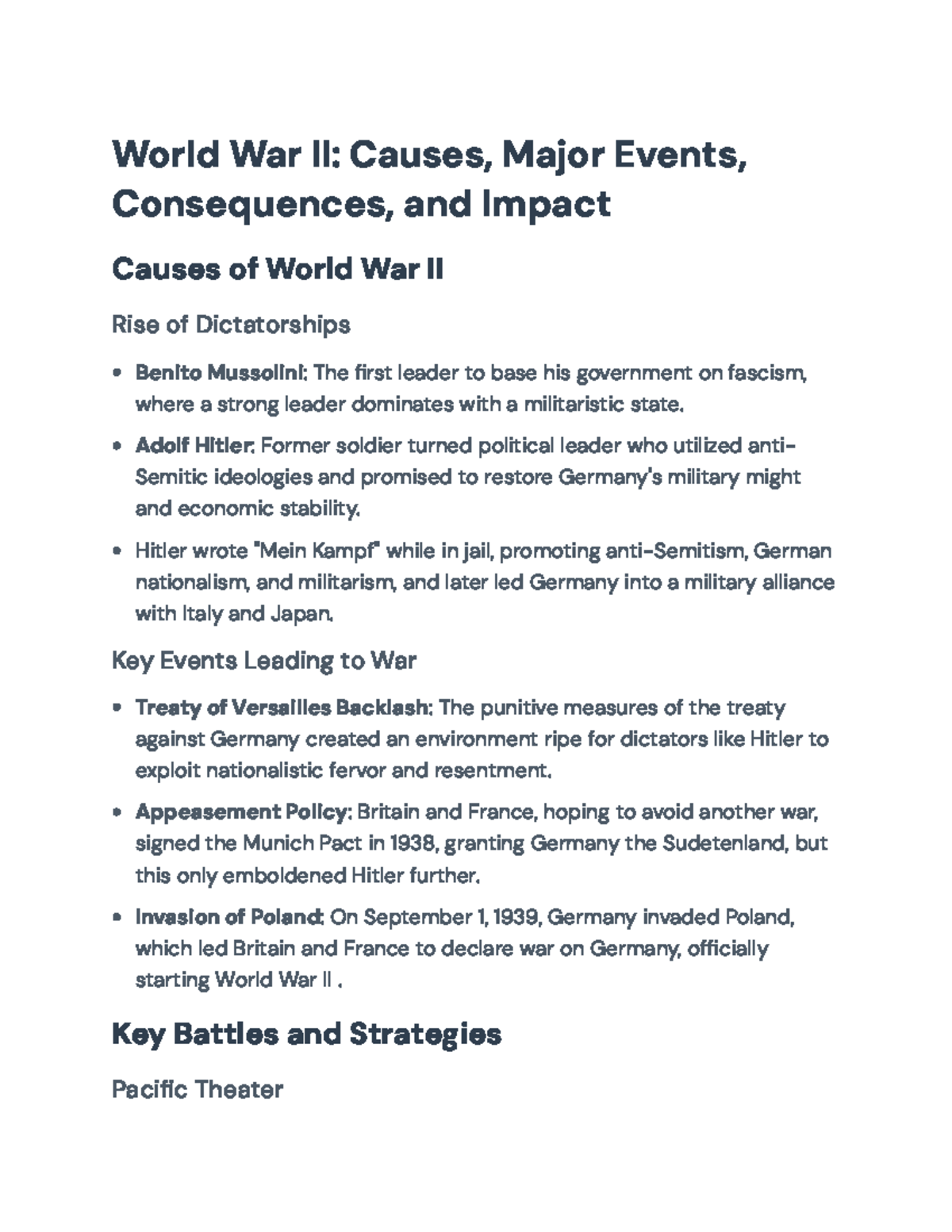 World War II: Comprehensive Overview of Causes, Events, and ...