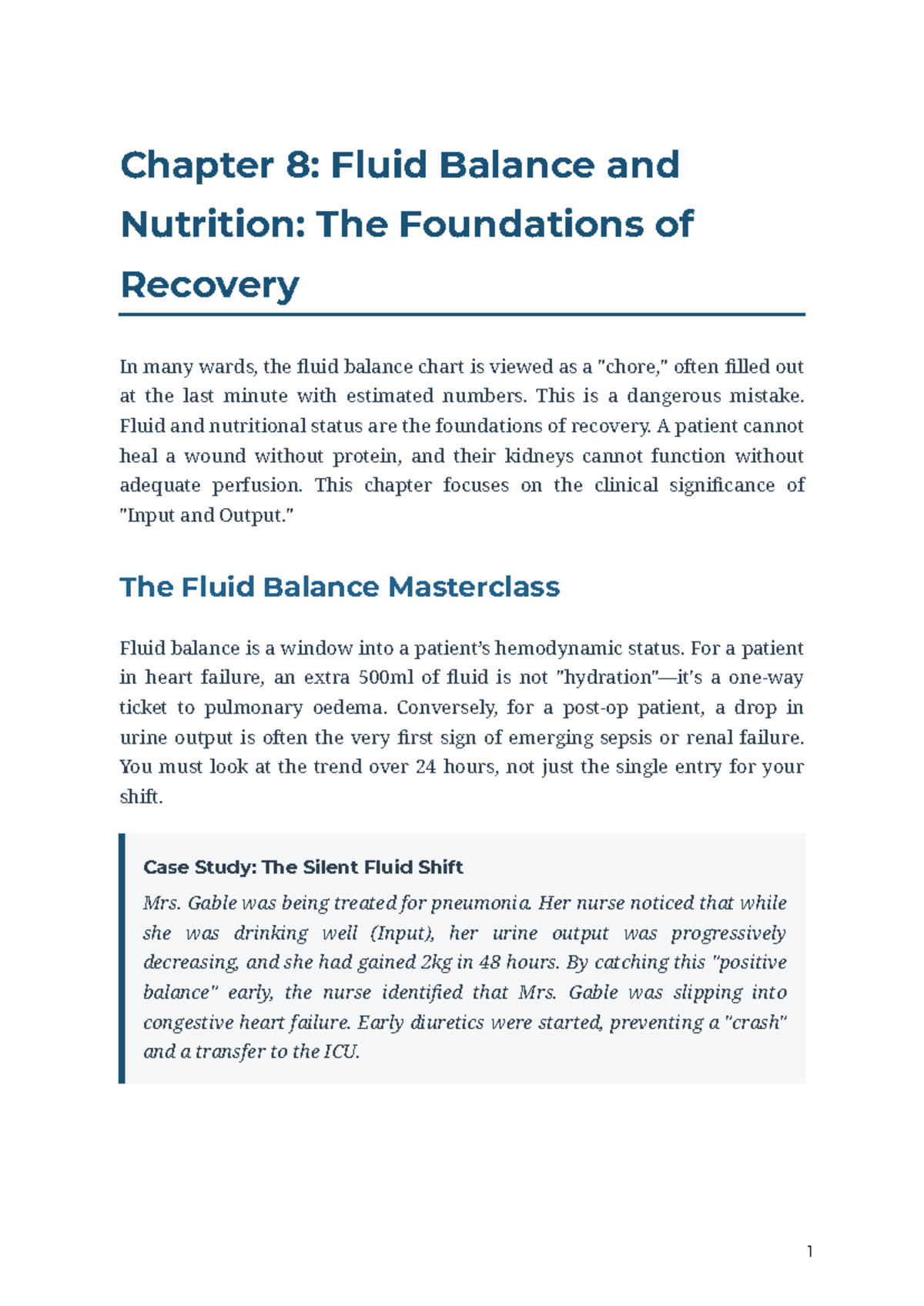 Chapter 08: Fluid Balance & Nutrition - Foundations of Recovery - Studocu