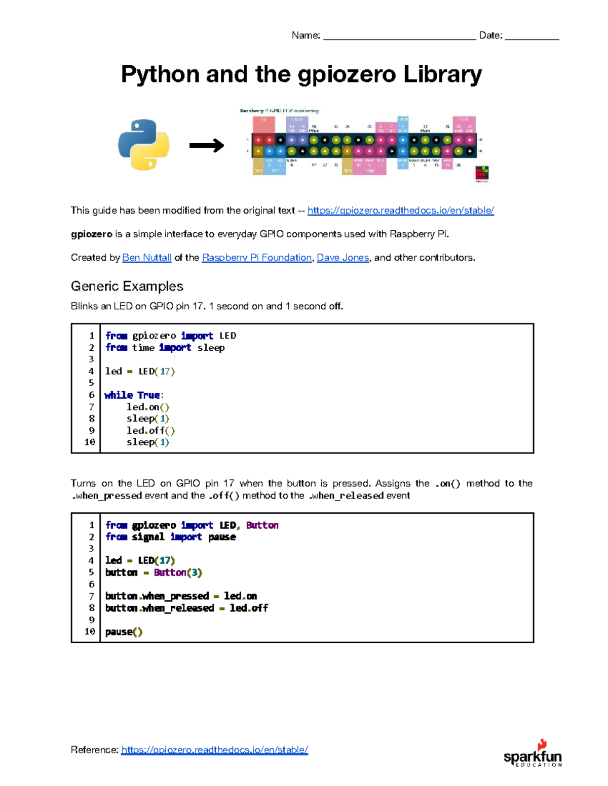 Python GPIO Programming with gpiozero Library Guide - Studocu