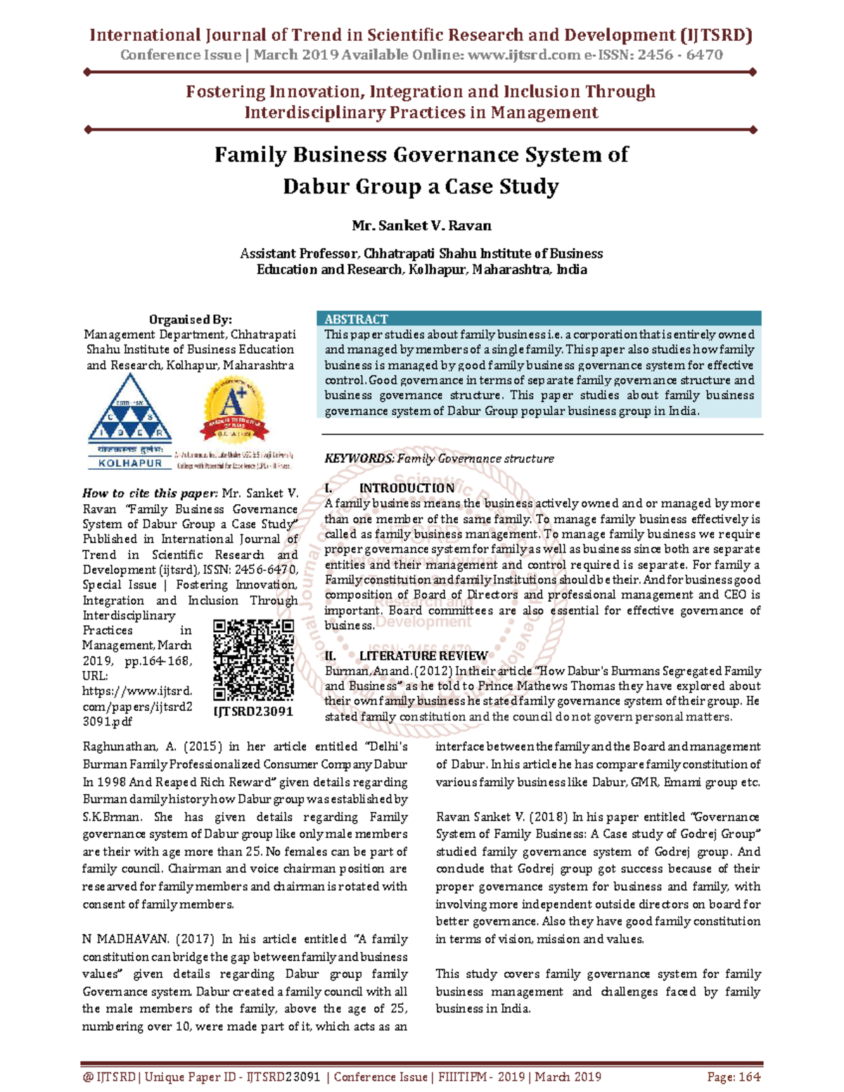 Family Business Governance System of Dabur Group: A Case Study - Studocu