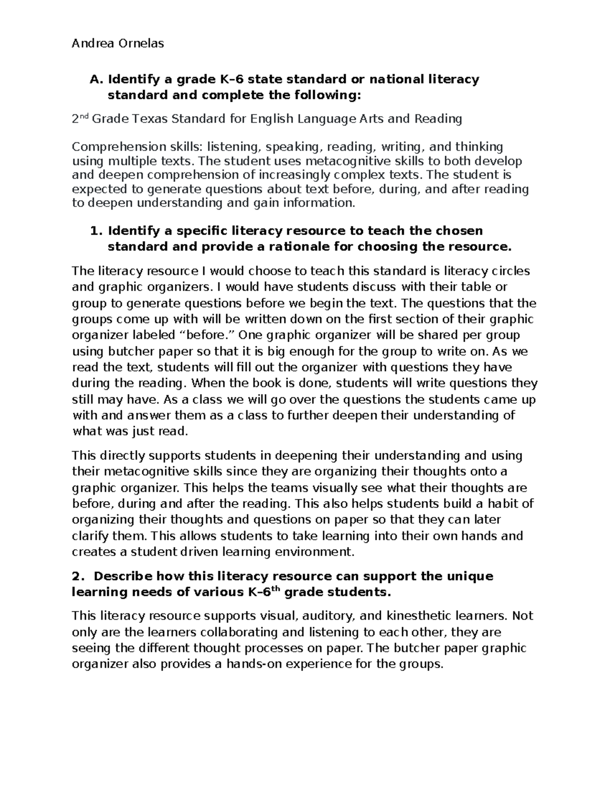 2nd Grade ELA Literacy Resource: Enhancing Comprehension Skills - Studocu