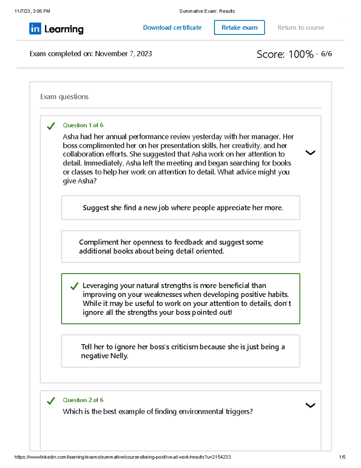 Leadership: Positive Mindset at Work - Exam Insights and Strategies ...