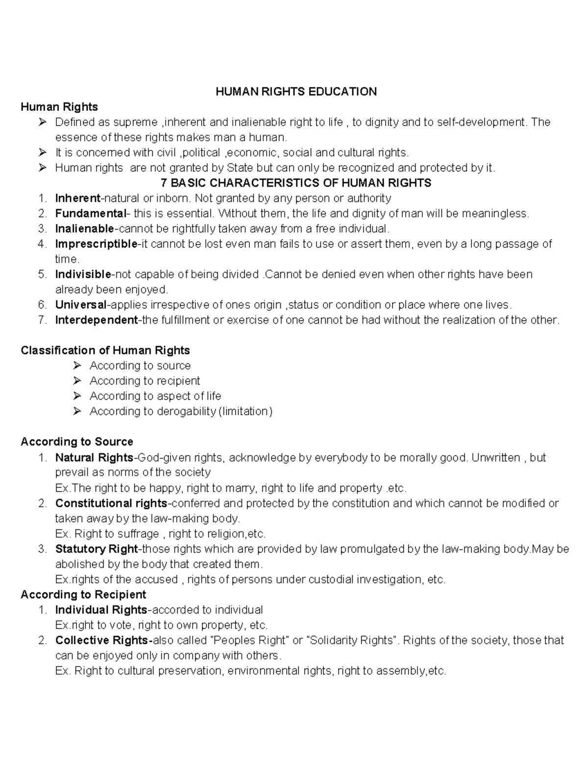 RA-10353 - Summary of Rights and Freedoms in Article III - Studocu