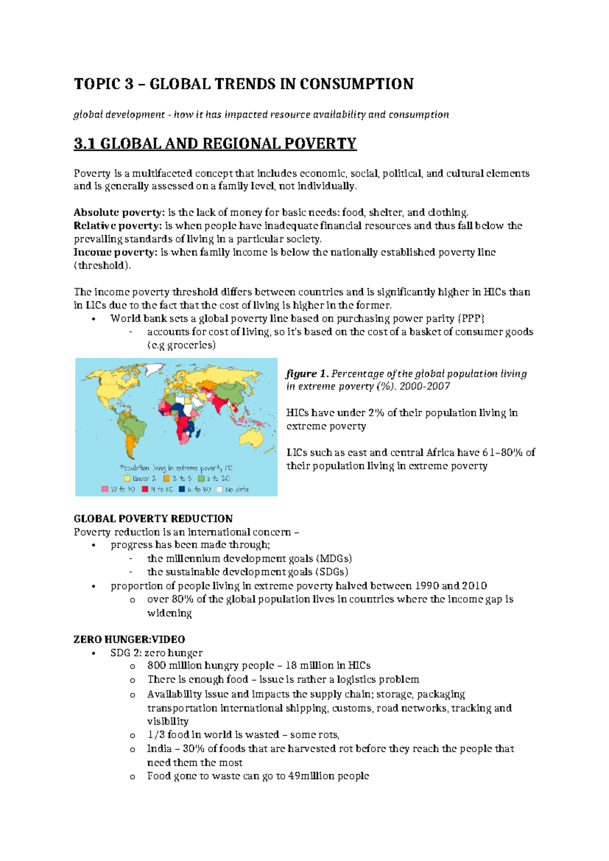 IB Geography Global trends in Consumption - TOPIC 3 – GLOBAL TRENDS IN ...